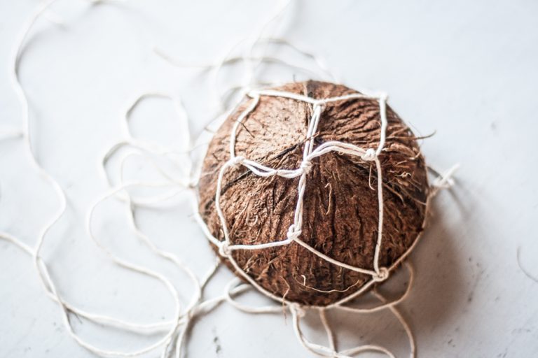 The macramé coconut bird feeder – Fanny Zanotti