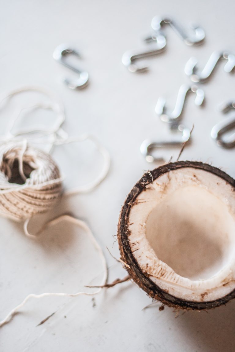 The macramé coconut bird feeder – Fanny Zanotti